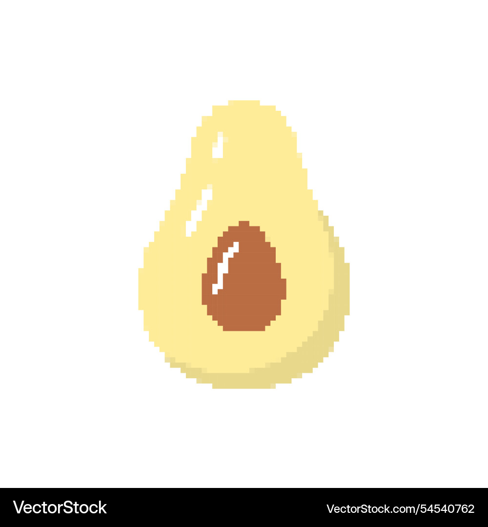 Avocado pixel art fruit retro icon Royalty Free Vector Image