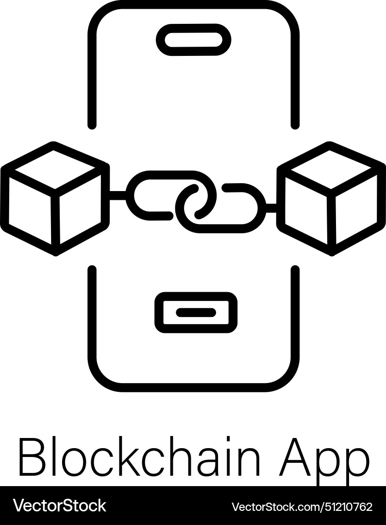 Blockchain app Royalty Free Vector Image - VectorStock