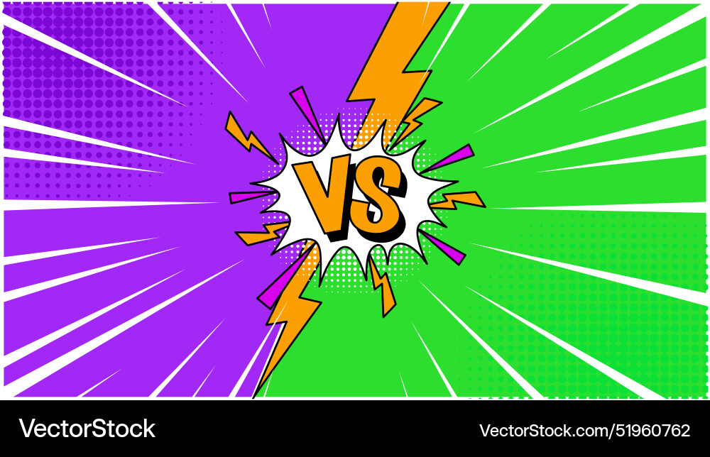 Colorful comic-style versus battle graphic Vector Image