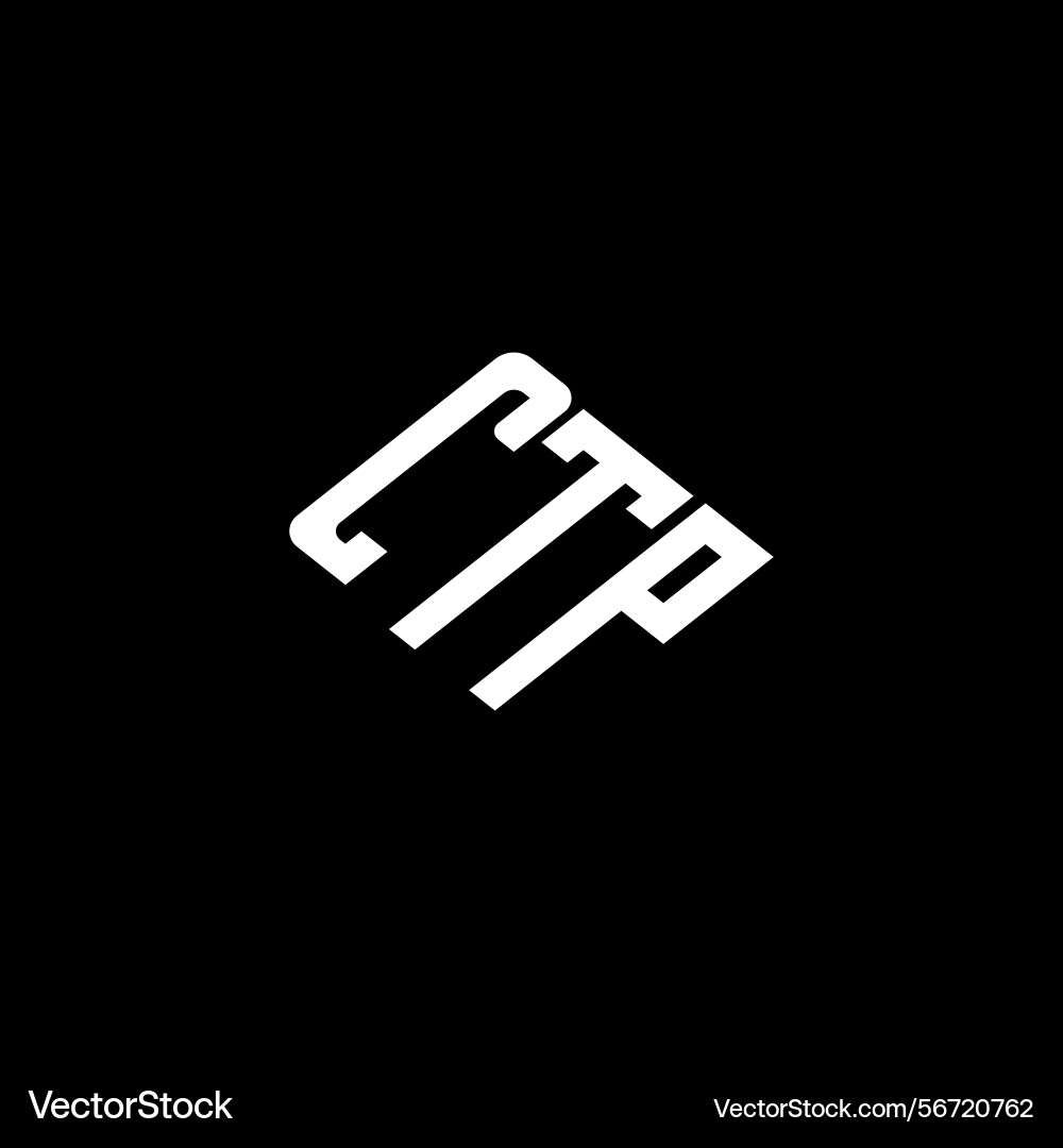 Ctp letter logo design on black background Vector Image