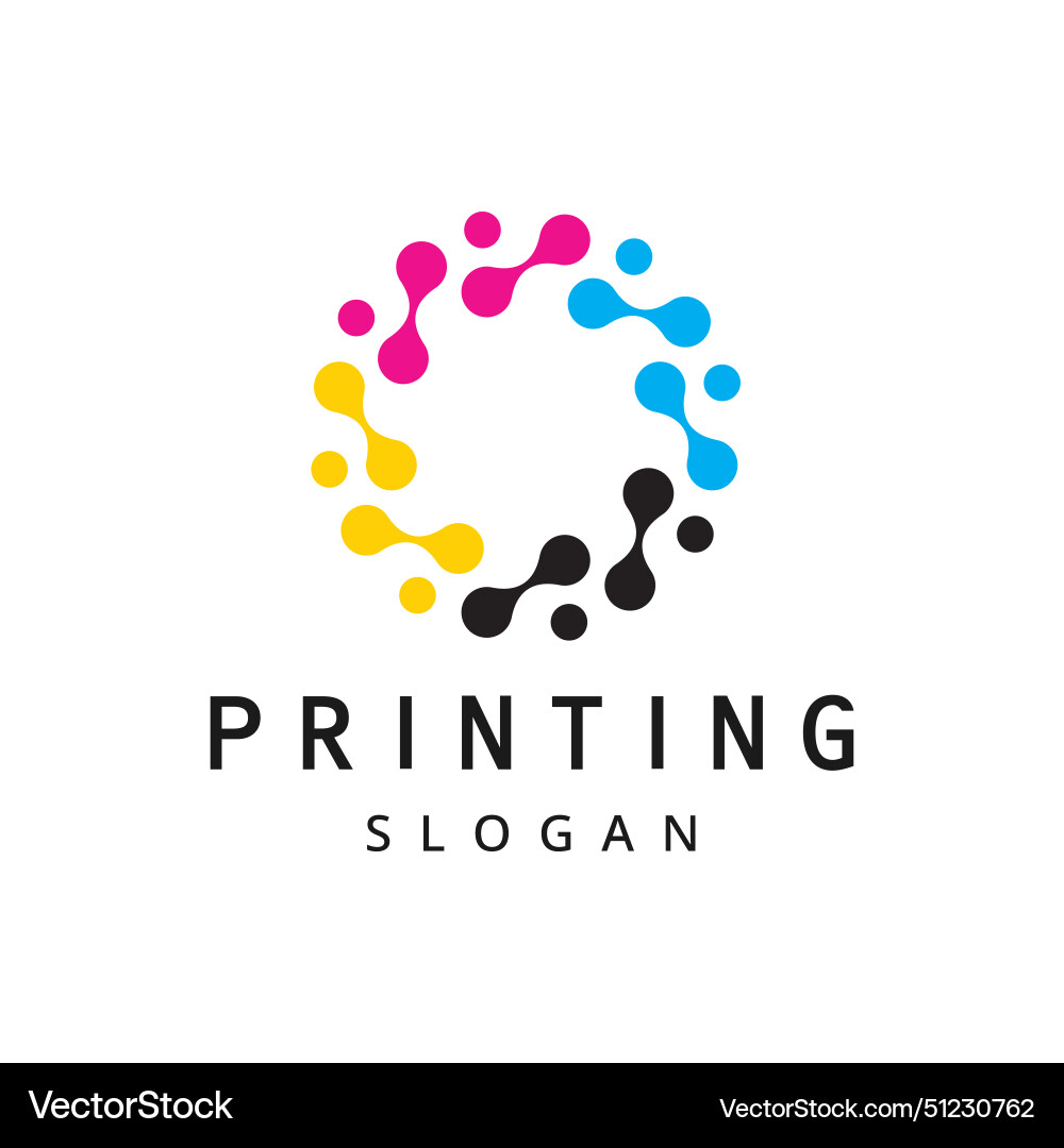 Digital print logo design template Royalty Free Vector Image