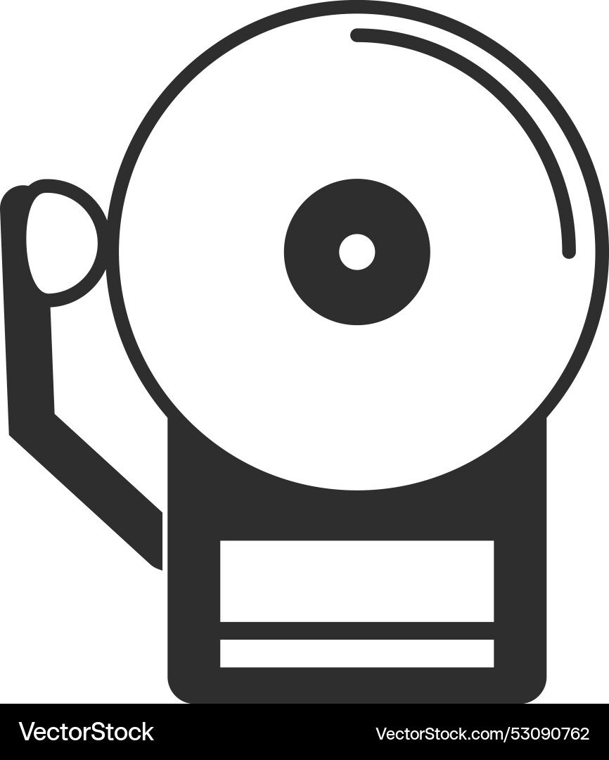 Fire alarm black icon security alert symbol Vector Image