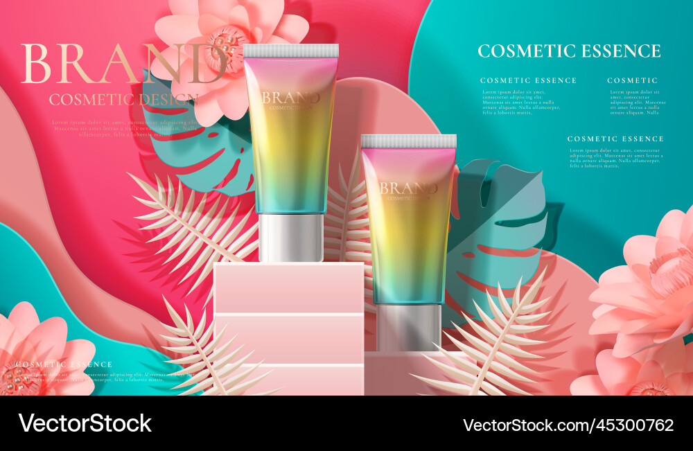 Gradient cosmetic tube ads Royalty Free Vector Image