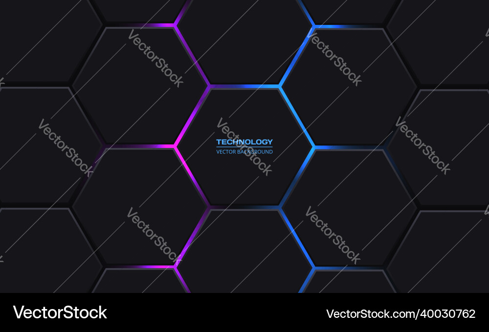 Hexagon Tech Hintergrund Lizenzfreies Vektorbild
