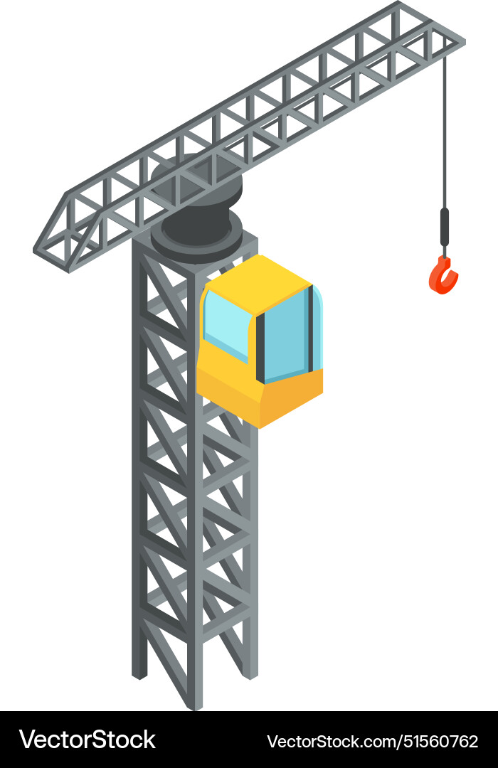 Lifting crane isometric icon industrial machinery Vector Image