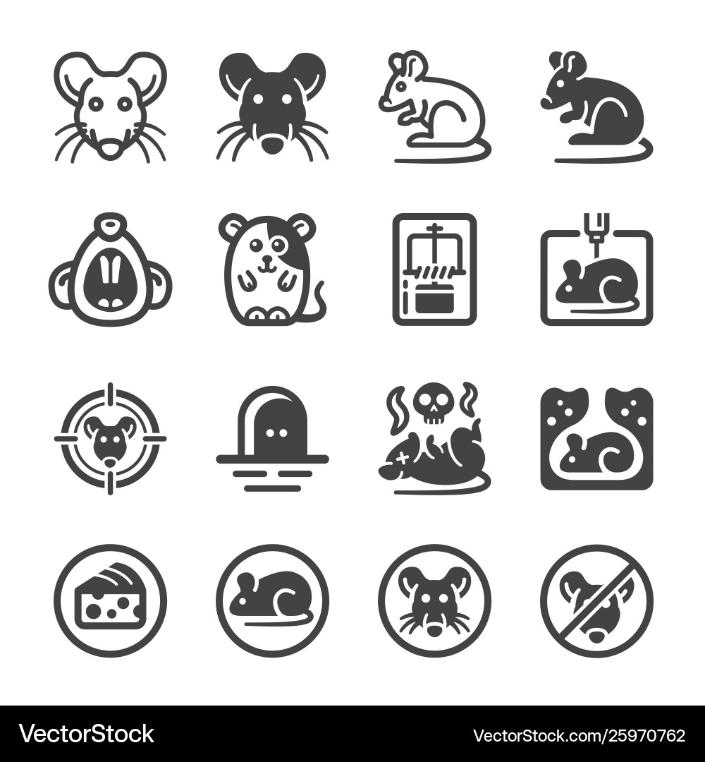 Rat icon set Royalty Free Vector Image - VectorStock