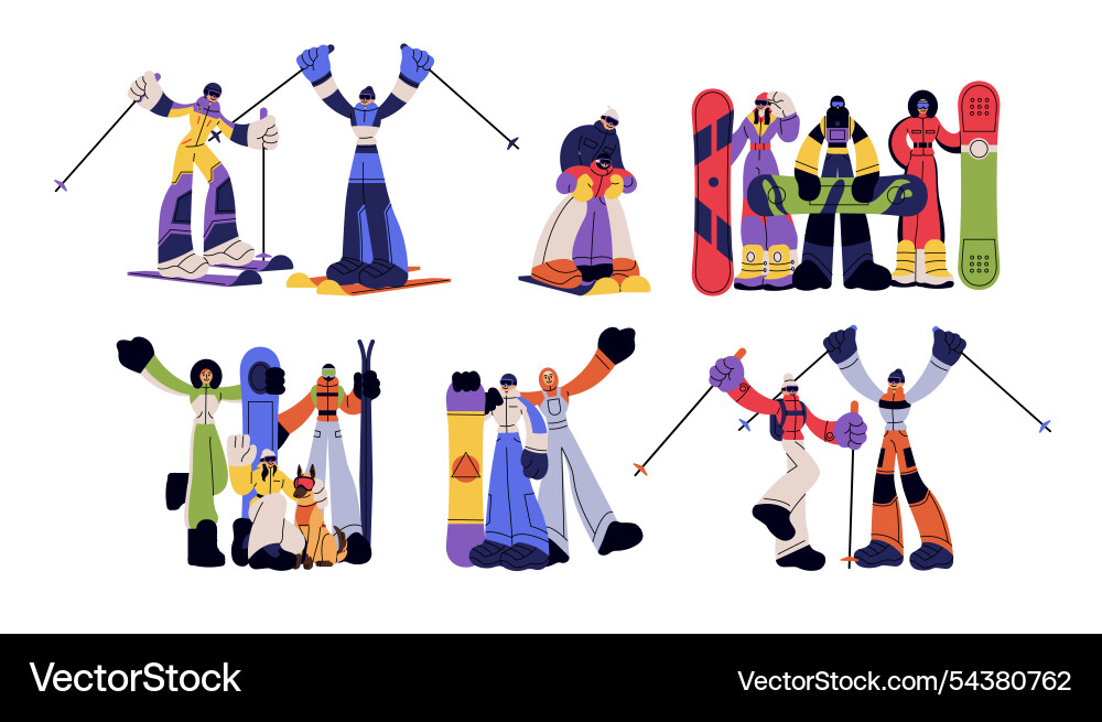 Winter sport rider ski board and snowboard Vector Image
