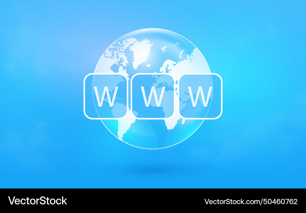 World wide web symbol www icon website Royalty Free Vector