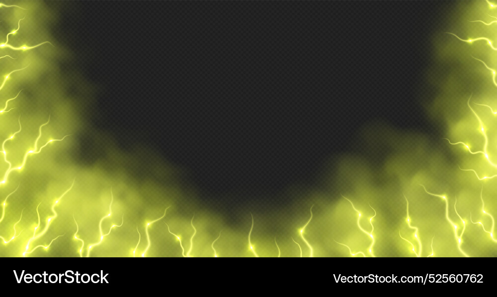 Yellow smoke with lightnings abstract background Vector Image