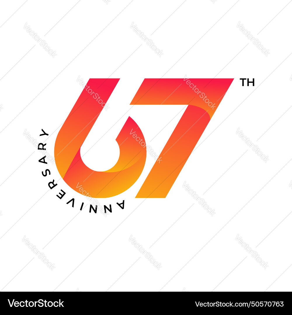 67 anniversary logo design 67th Royalty Free Vector Image