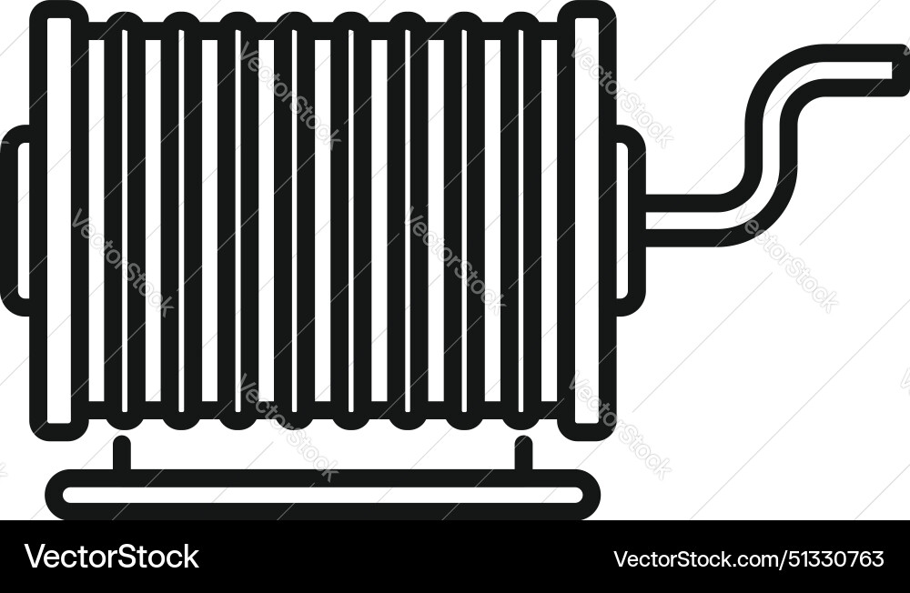 Black line icon of a cable drum Royalty Free Vector Image