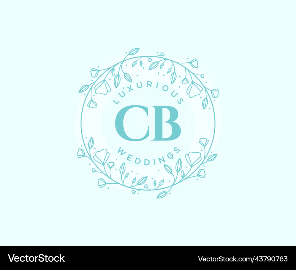 Cb initials letter wedding monogram logos Vector Image