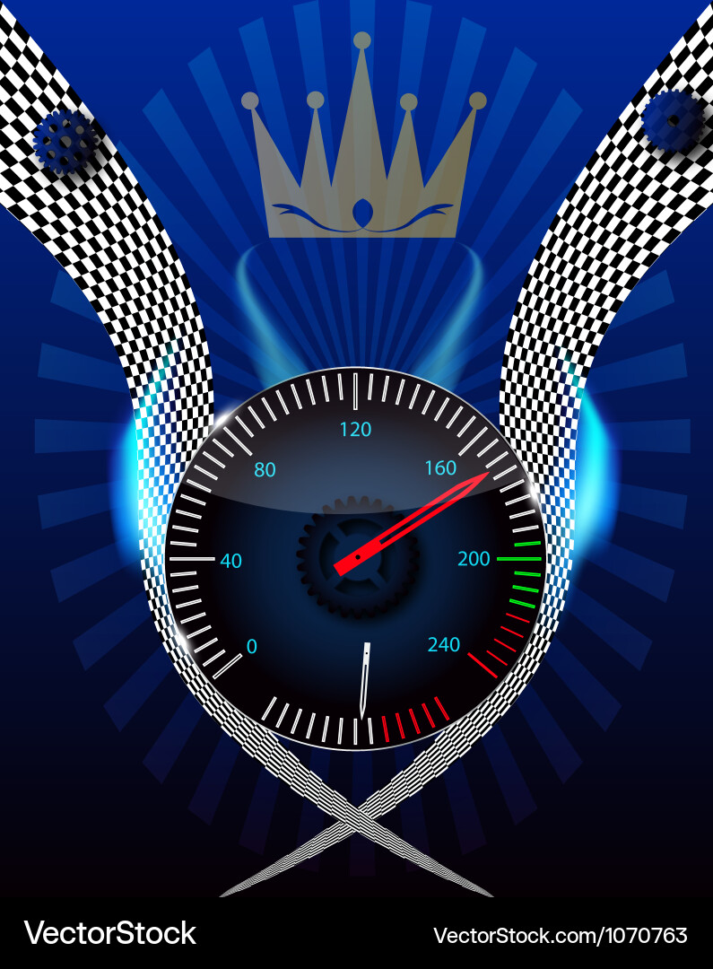Checkered flag speedometer Royalty Free Vector Image