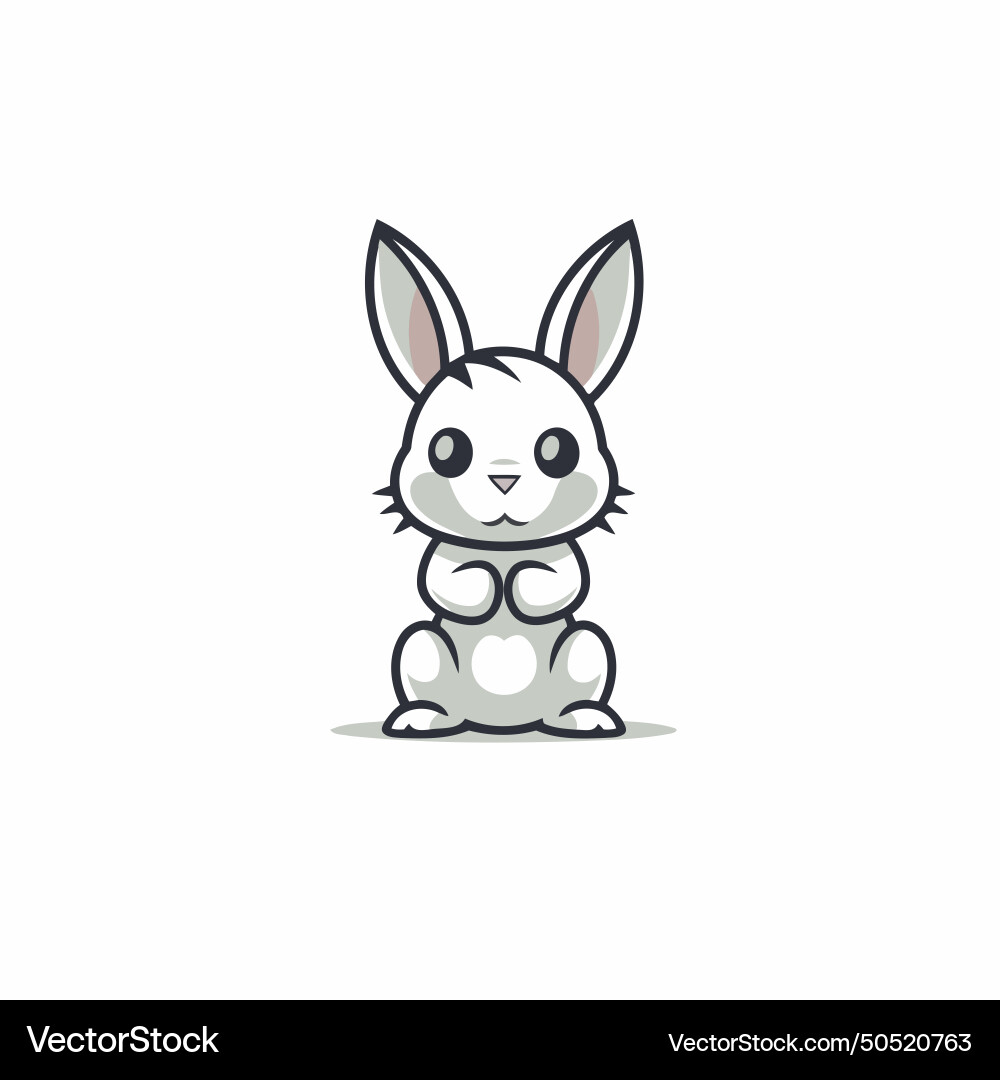 Cute little bunny isolated on white background Vector Image