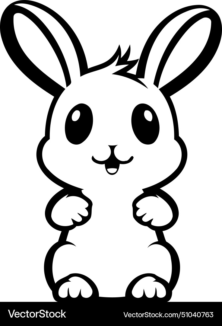 Cute rabbit cartoon character isolated on a white Vector Image