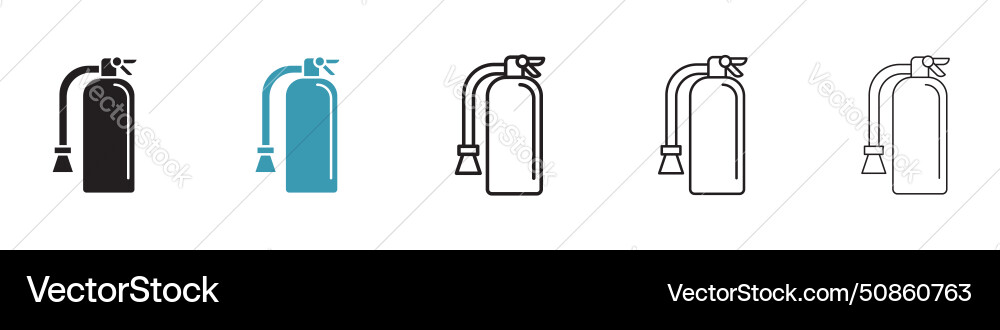 Fire extinguisher icon set safety extinguish Vector Image