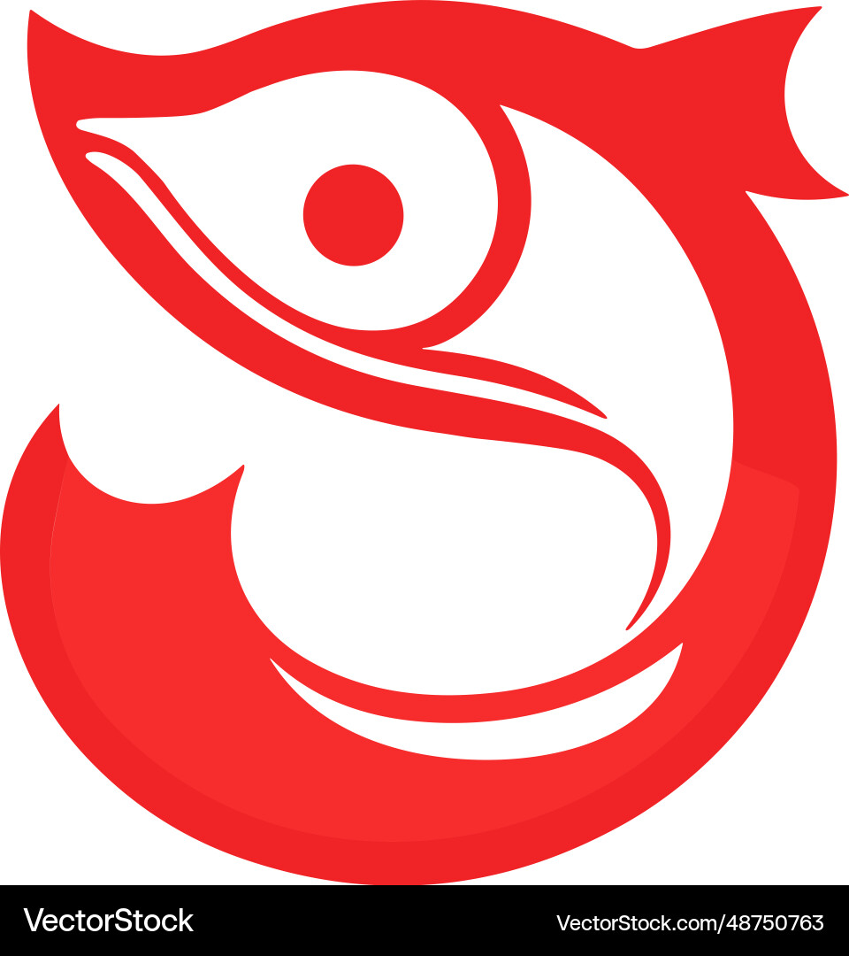 Fish brand logo creative symbol design Royalty Free Vector