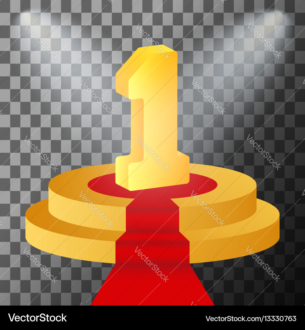 Golden number 1 Royalty Free Vector Image - VectorStock