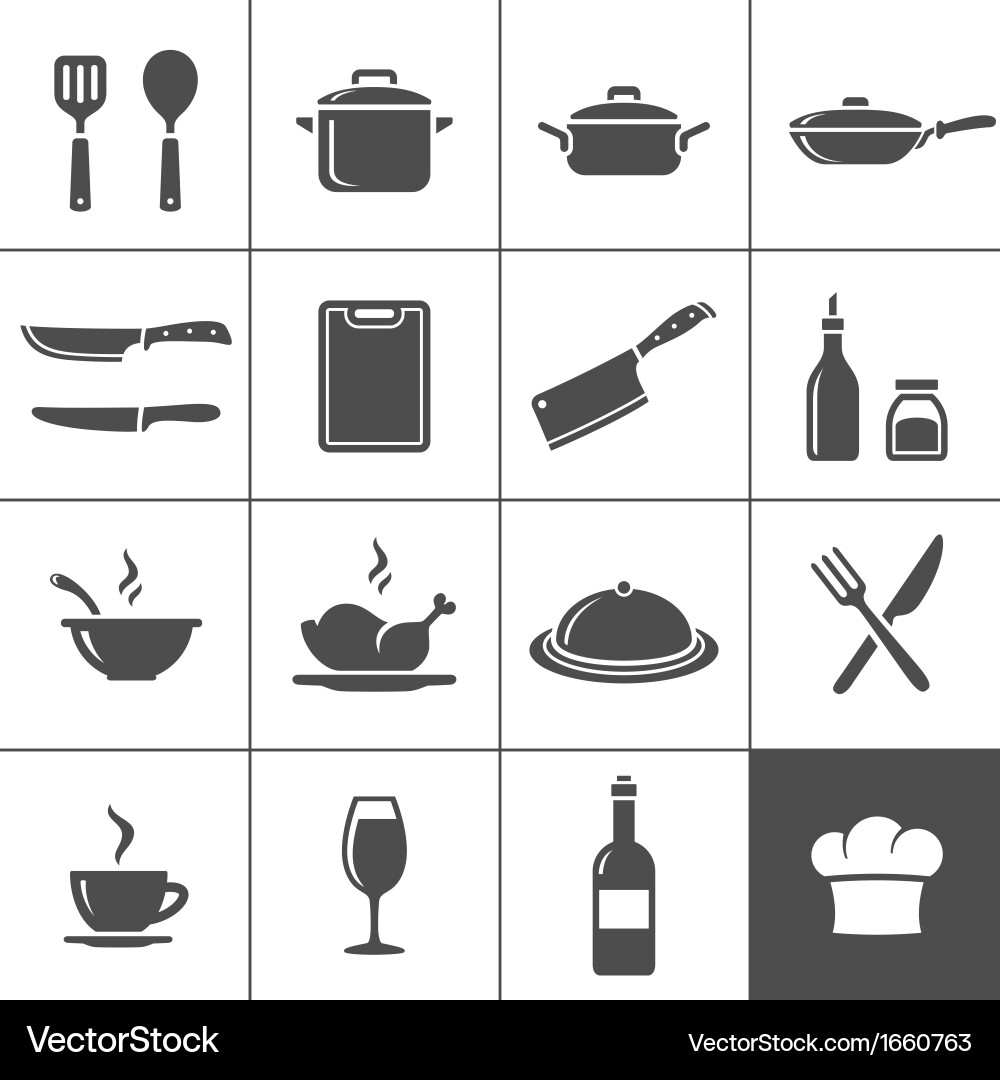 Kitchen Cooking Icons - Food & Drink Vector Image