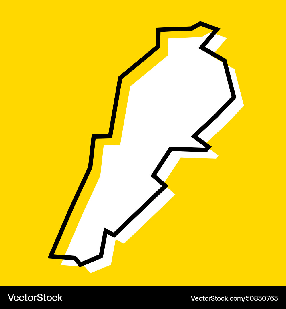 Lebanon simplified map Royalty Free Vector Image