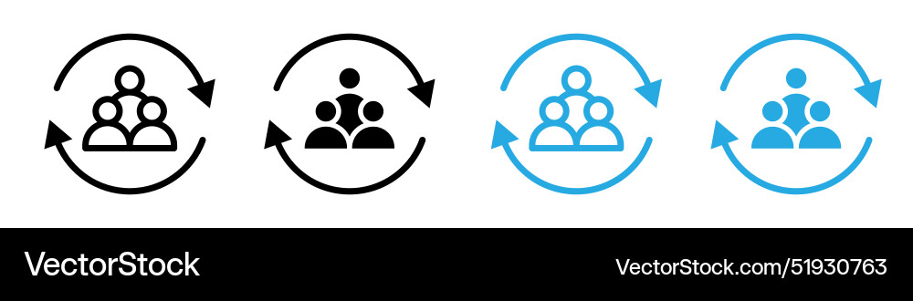 Personnel change icon logo set Royalty Free Vector Image