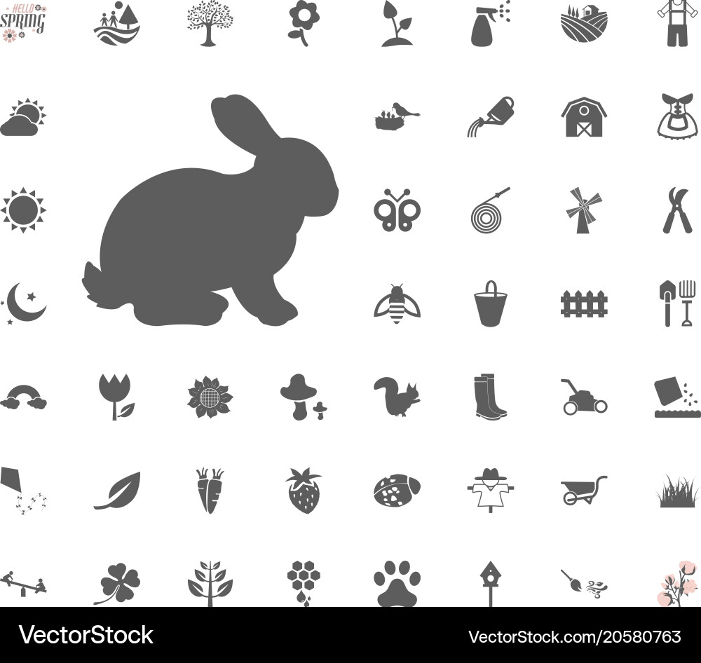 Rabbit icon spring set Royalty Free Vector Image