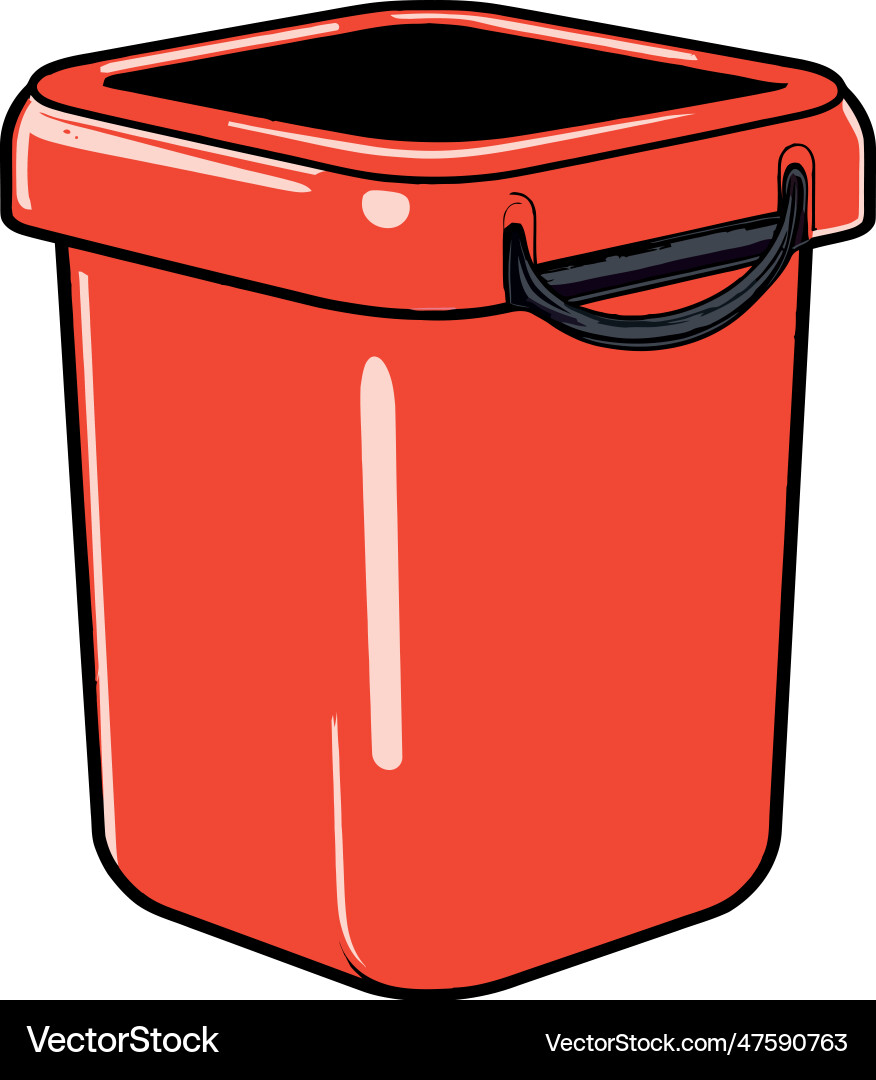 Red garbage can Royalty Free Vector Image - VectorStock