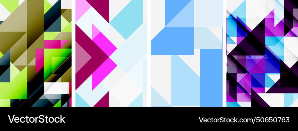 Set of abstract random triangle composition Vector Image