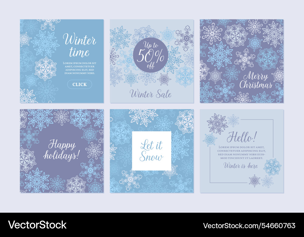 Snowflake banner design Royalty Free Vector Image