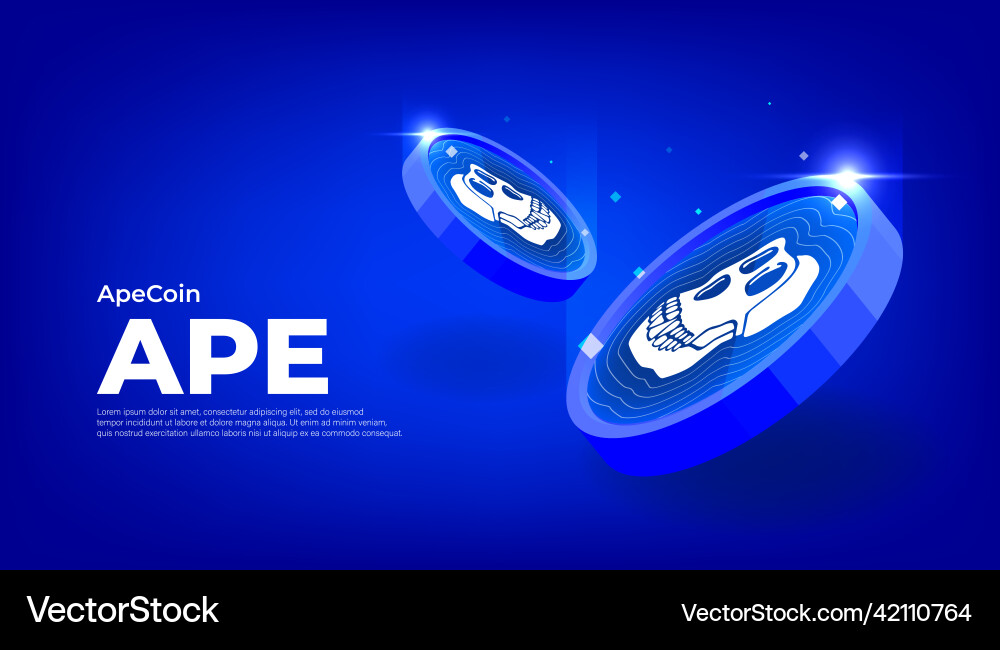 Ape Münze Kryptowährung Konzept Banner Hintergrund