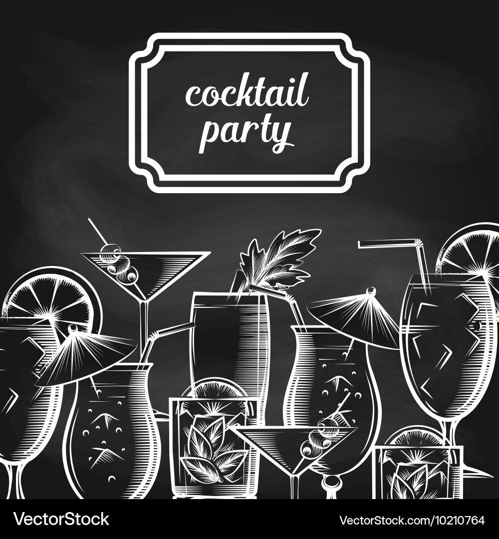 Chalkboard Cocktail Party Royalty Free Vector Image