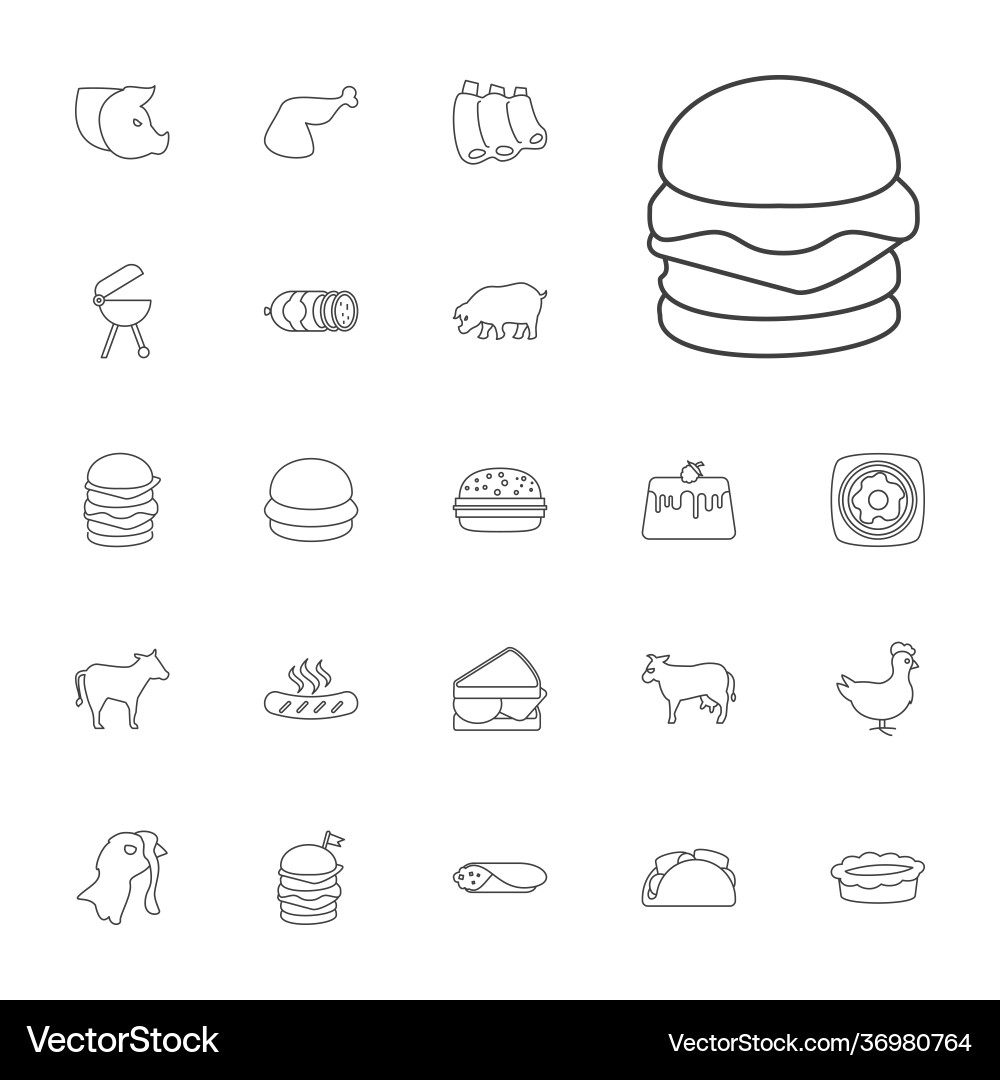 Fleisch Icons Lizenzfreies Vektorbild - VectorStock
