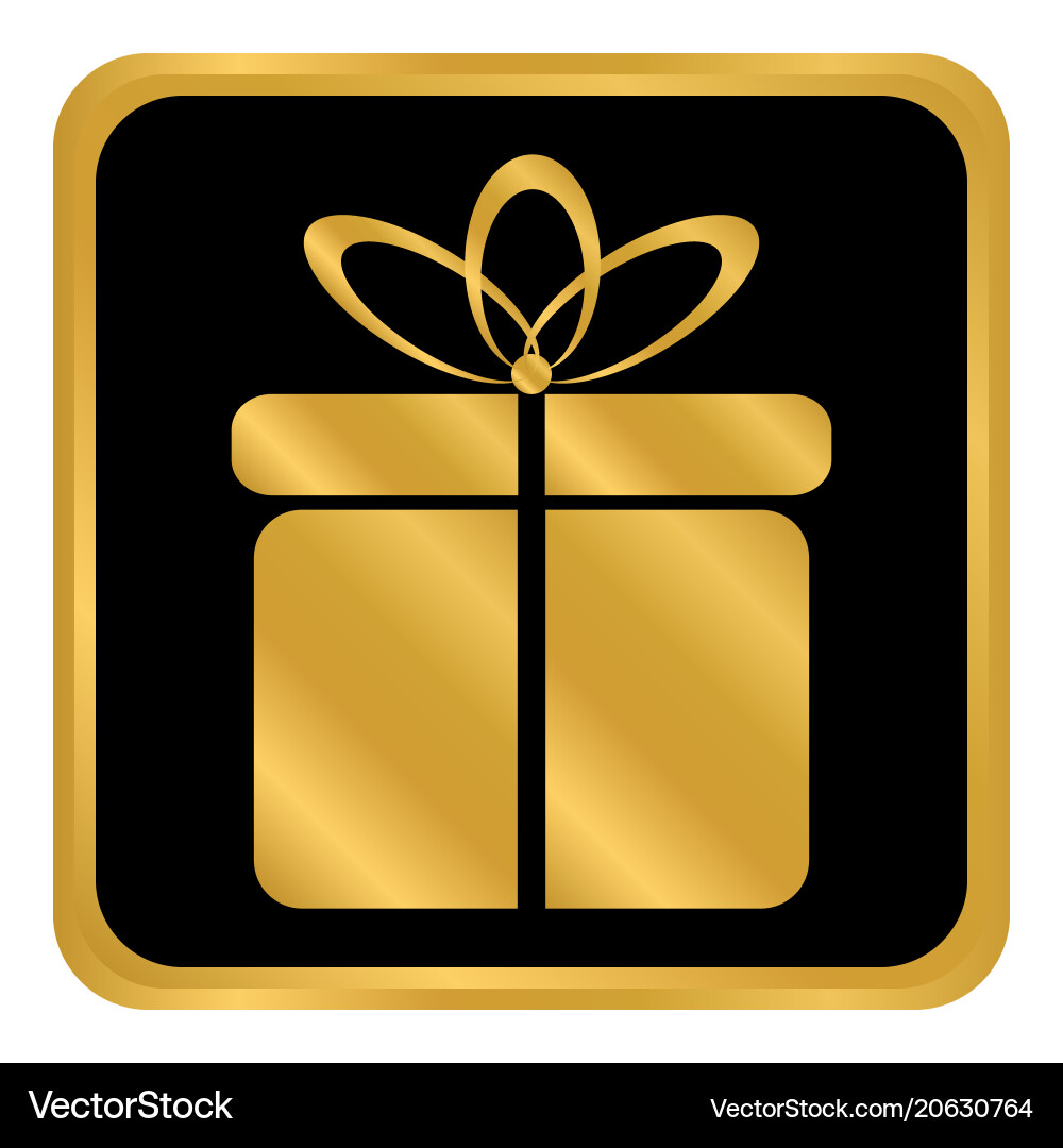 Gift button on white Royalty Free Vector Image