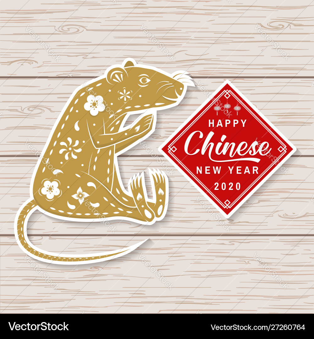 Happy chinese new year sticker design Royalty Free Vector