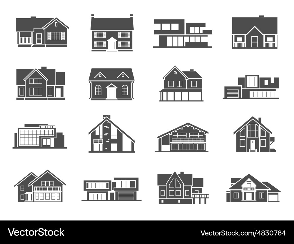 House icons set Royalty Free Vector Image - VectorStock