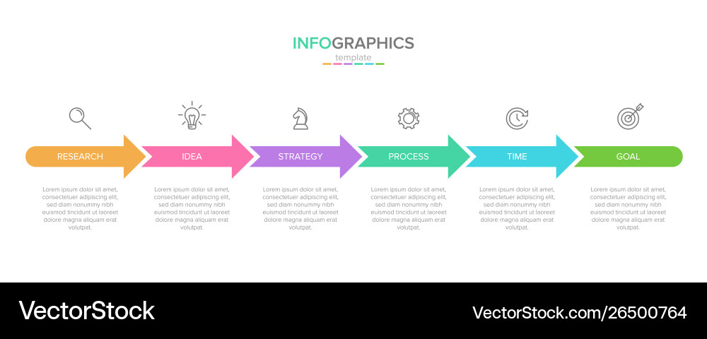 Infographic label template with icons 6 Royalty Free Vector