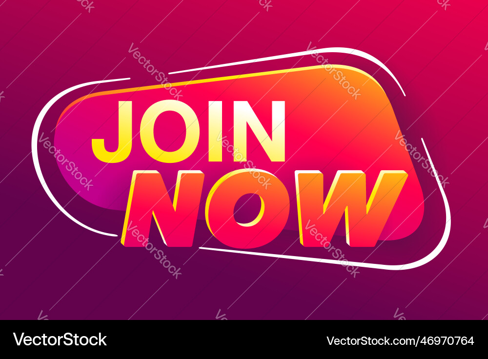 Join now banner - text in speech bubble shape Vector Image