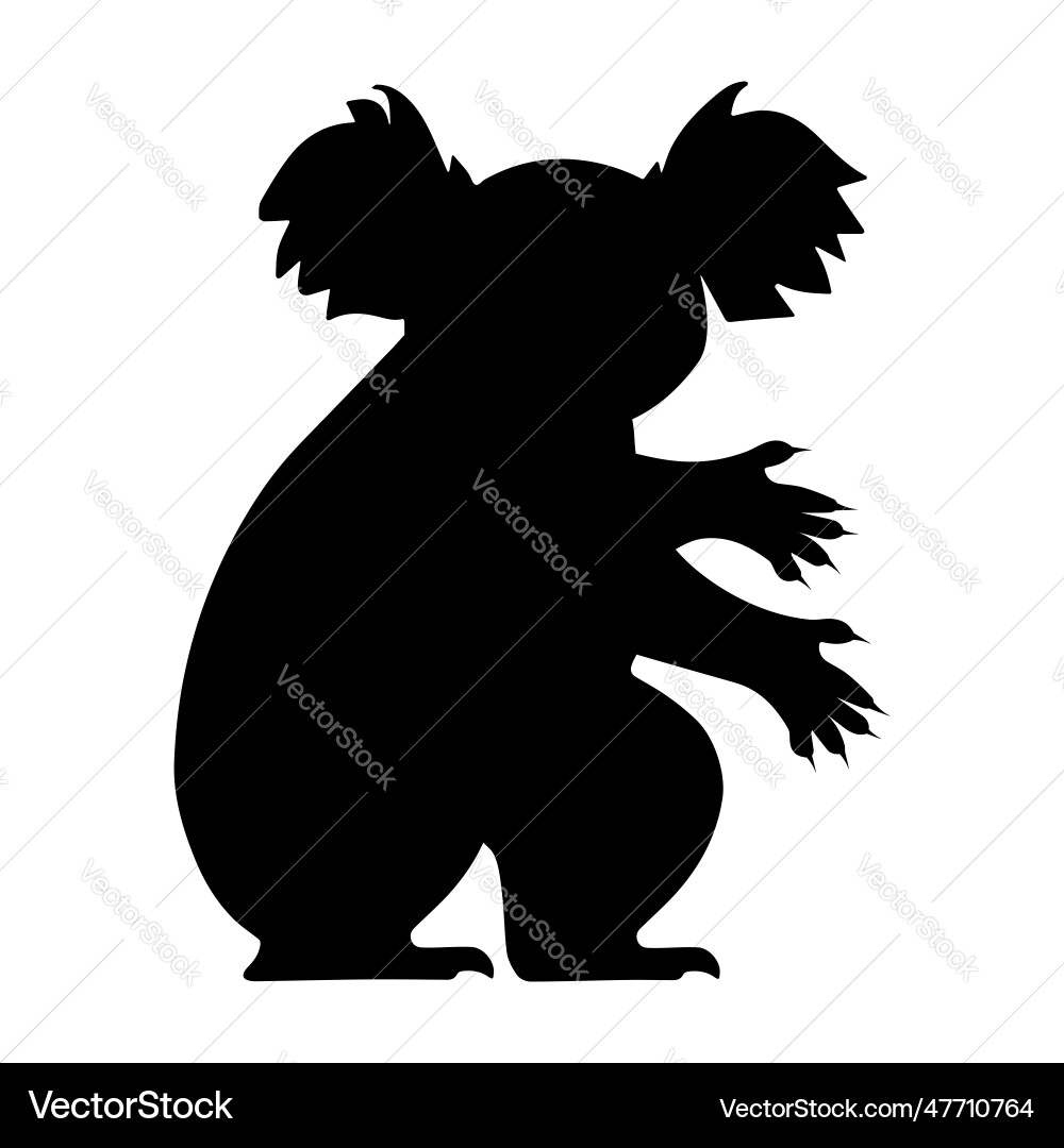 Koala silhouette isolated on white background Vector Image