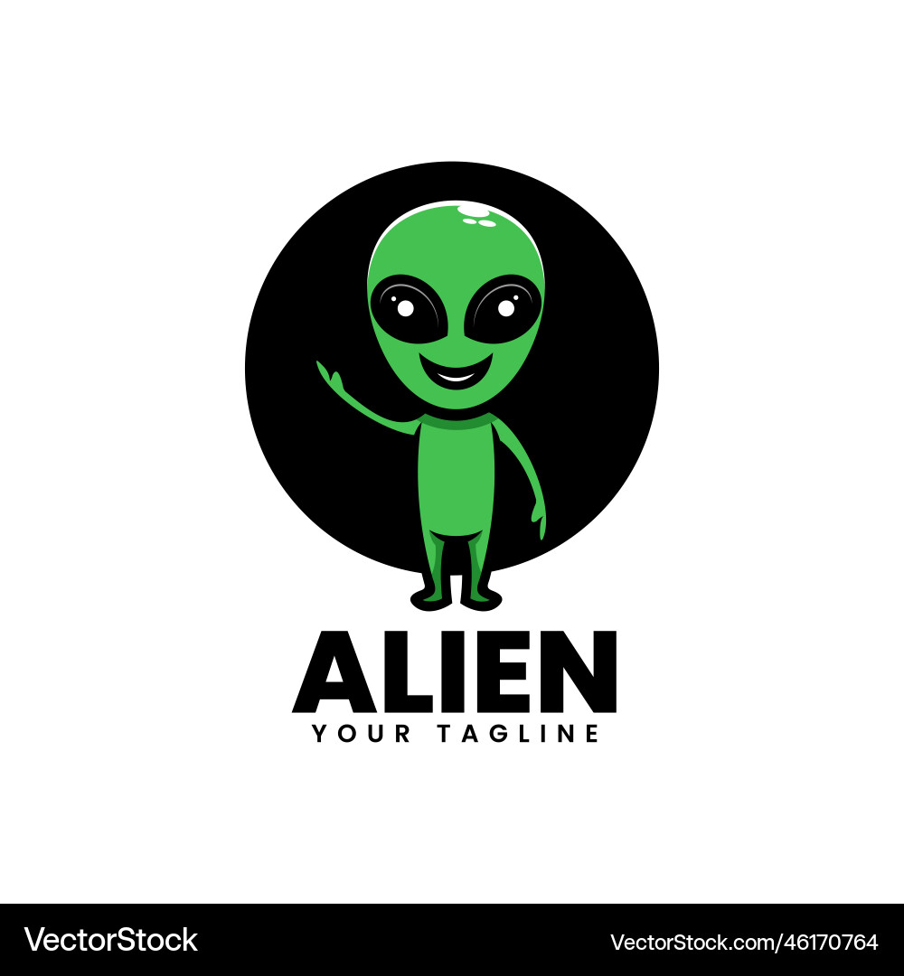 Logo alien simple mascot style Royalty Free Vector Image