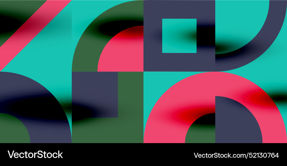 Neo memphis geometric pattern with circles Vector Image