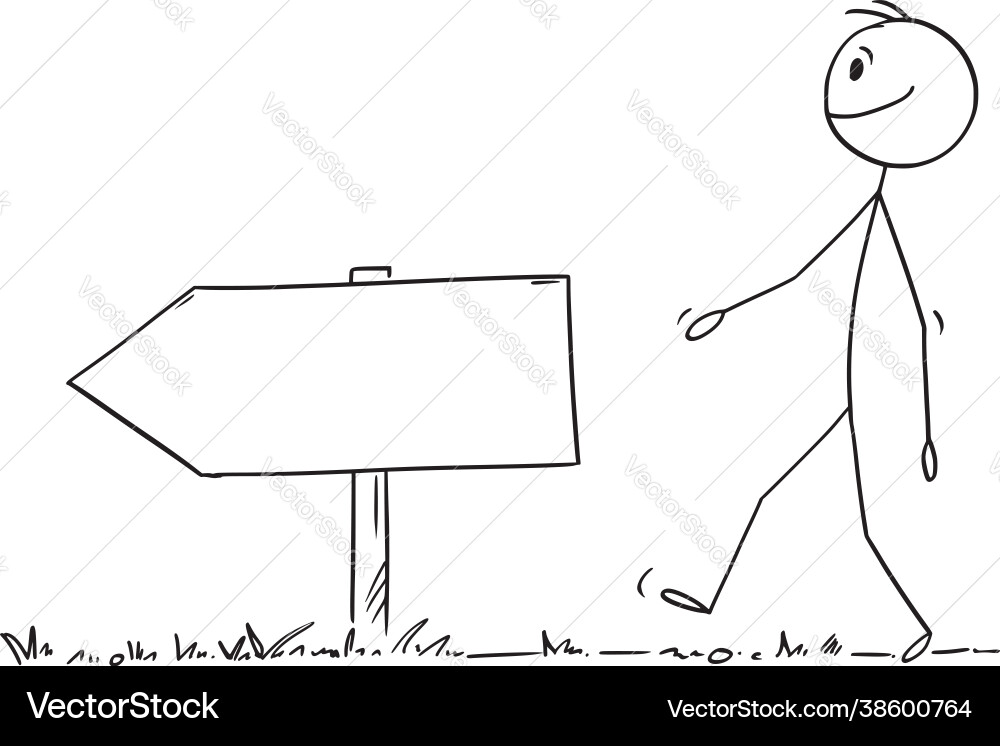 Person walking on path or way empty arrow Vector Image
