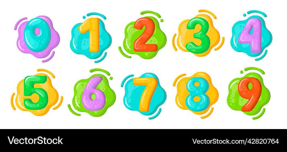 Playful Number Bubbles Royalty Free Vector Image