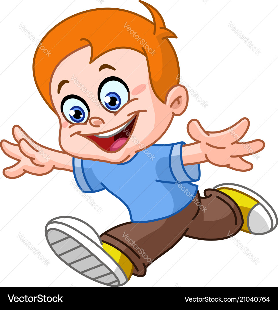 Running boy Royalty Free Vector Image - VectorStock