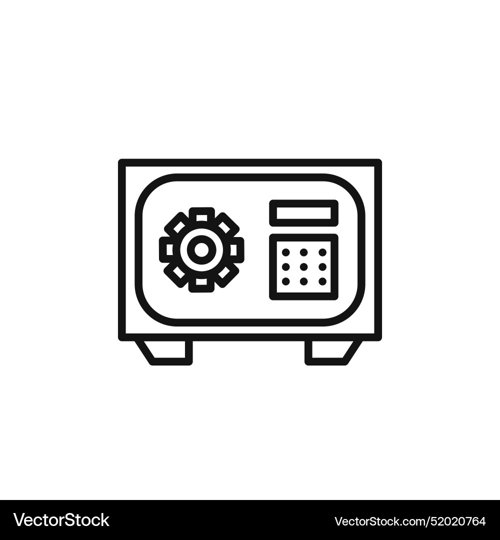 Safe box icon outline collection in black Vector Image