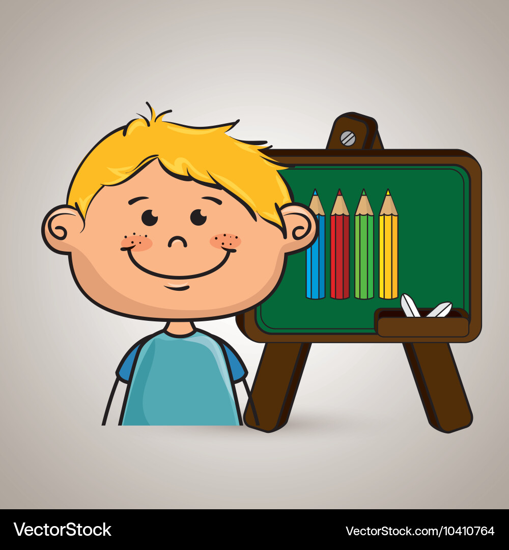 Student cartoon color Royalty Free Vector Image