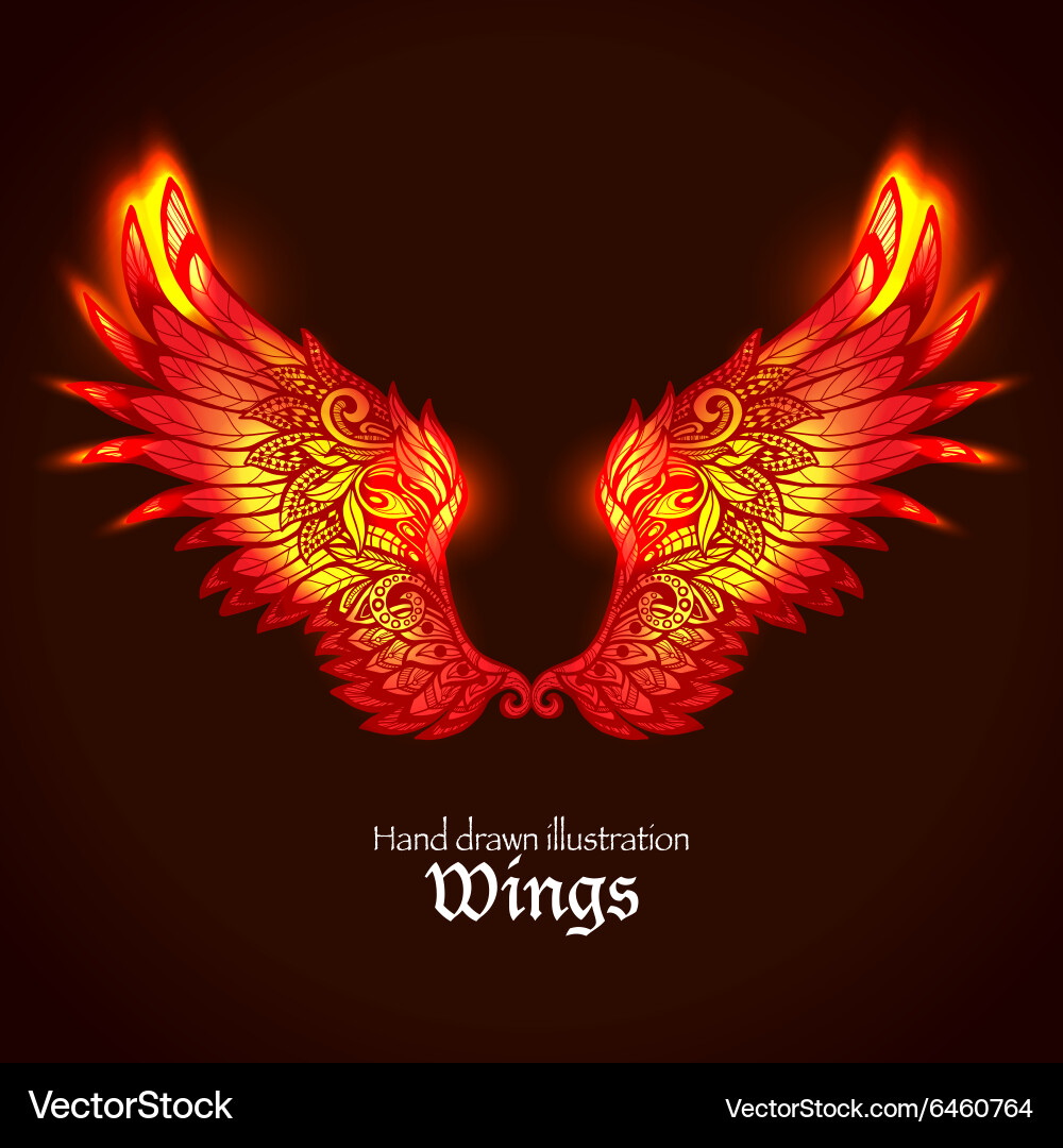 Wings and flame Royalty Free Vector Image - VectorStock