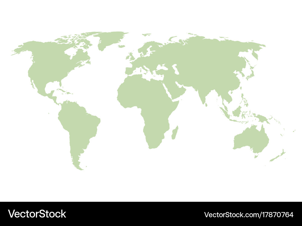 World map green template Royalty Free Vector Image