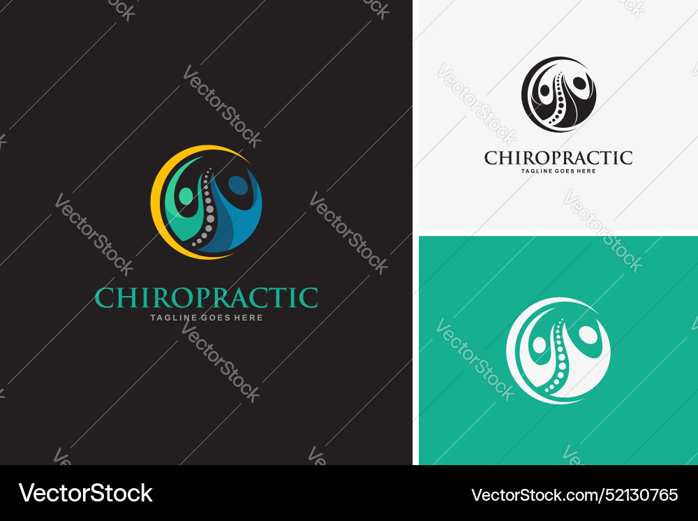 Abstract chiropractic logo spine massage therapy Vector Image