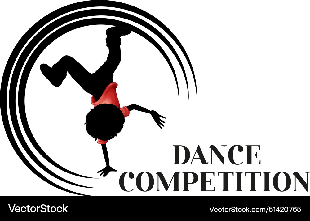Dance competition flat logo design Royalty Free Vector Image