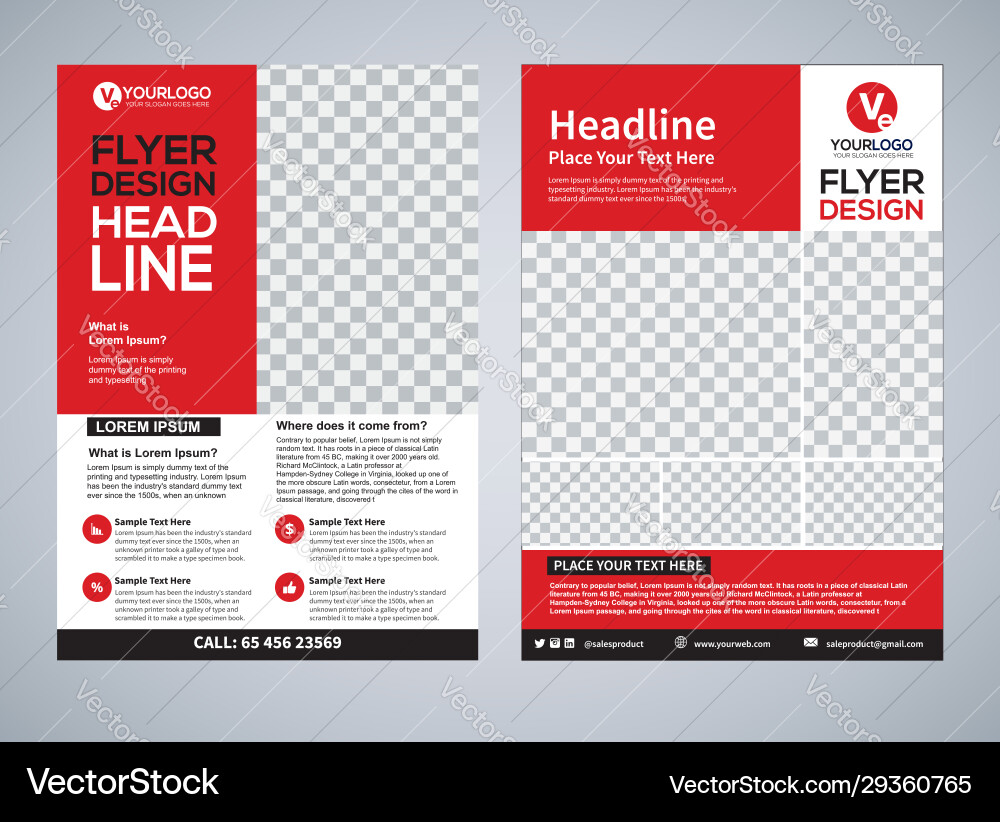 Flyer design template Royalty Free Vector Image